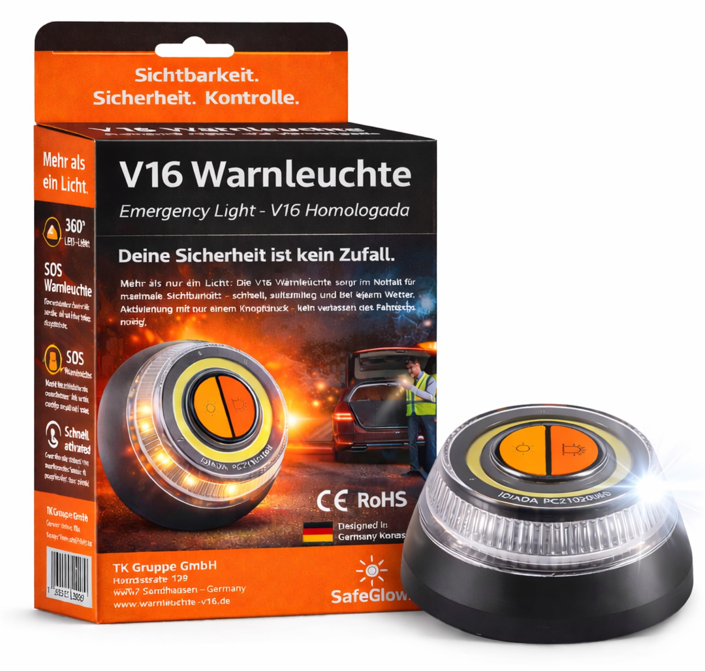 Luz de emergencia V16 2026 – Señal de avería homologada en Amazon